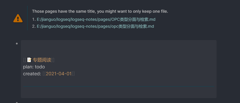 0.0.16 win桌面版，编辑page属性，会造成md文件重复 · Issue #1578 · logseq/logseq · GitHub