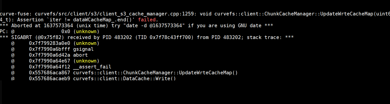 Curve Fuse Coredump · Issue 715 · Opencurve Curve · Github