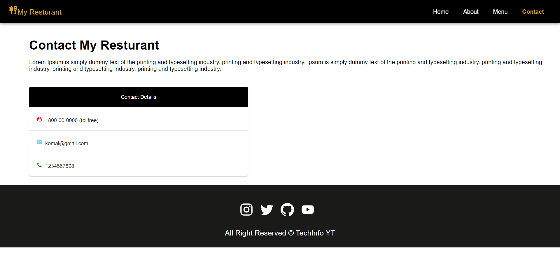 Github Komalr2003react Resturant Responsive Food Resturant Website Using React Mui