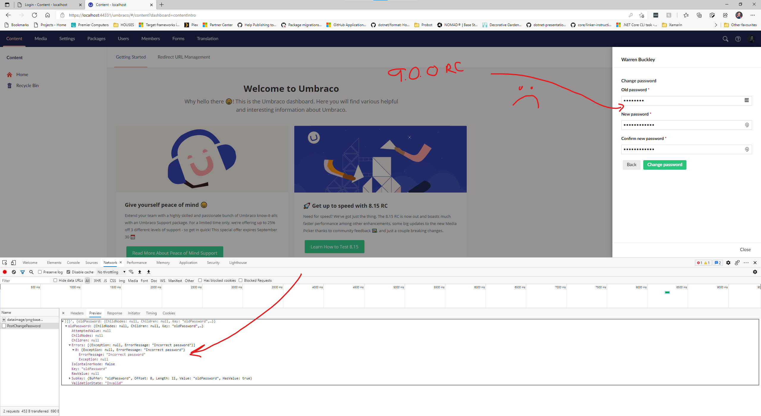 Changing BackOffice User/s passwords does not show validation messages · Issue #10667 · umbraco ...