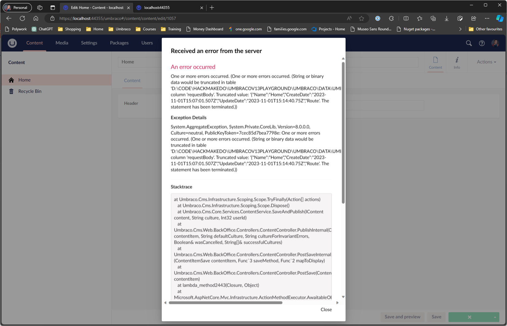 V13rc Webhooks Nothing Is In Log And Exception Thrown When Content Published · Issue 15092