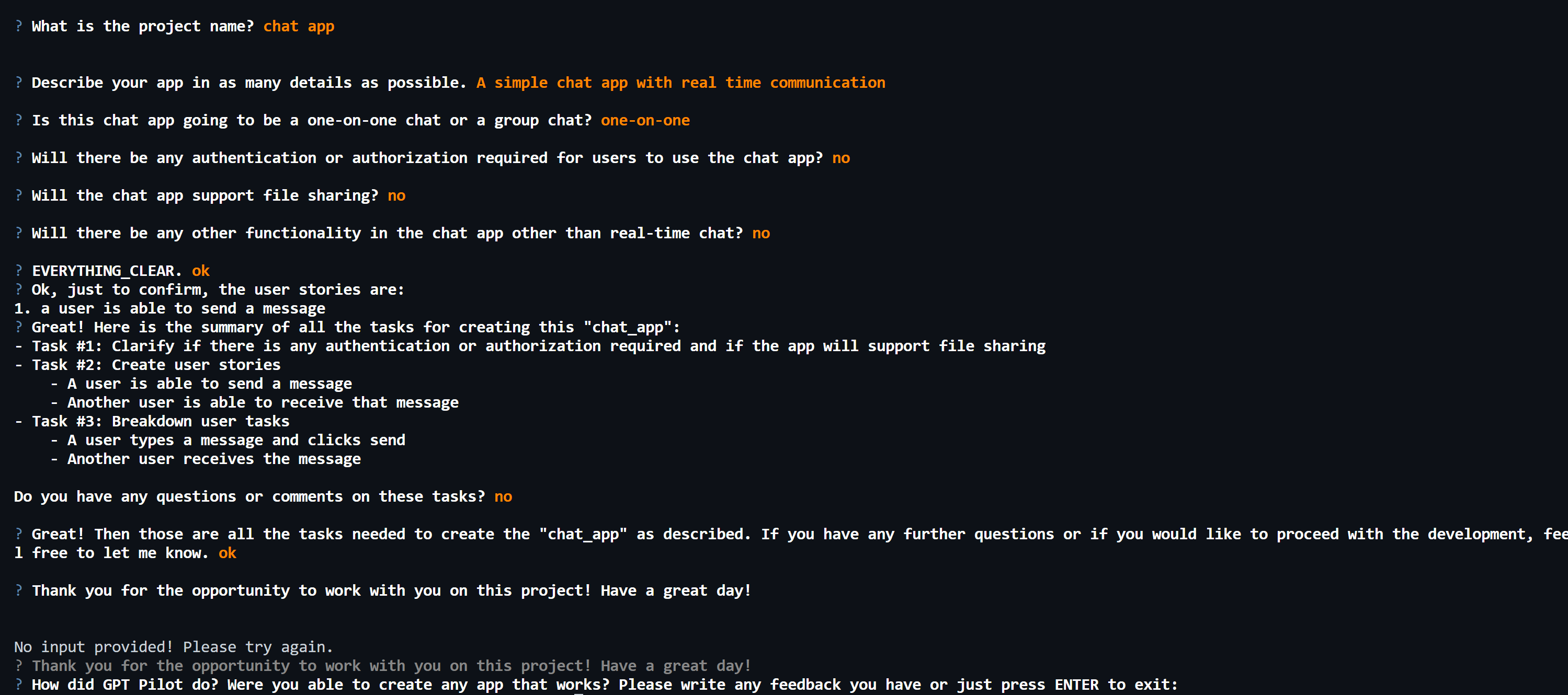 Not response any more after task clear · Issue #95 · Pythagora-io/gpt-pilot · GitHub