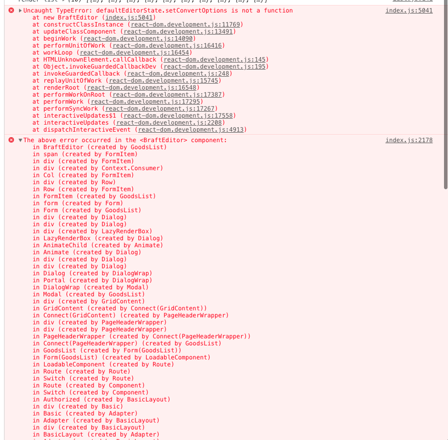 antd中接入报错 defaultEditorState.setConvertOptions is not a function · Issue #294 · margox/braft ...