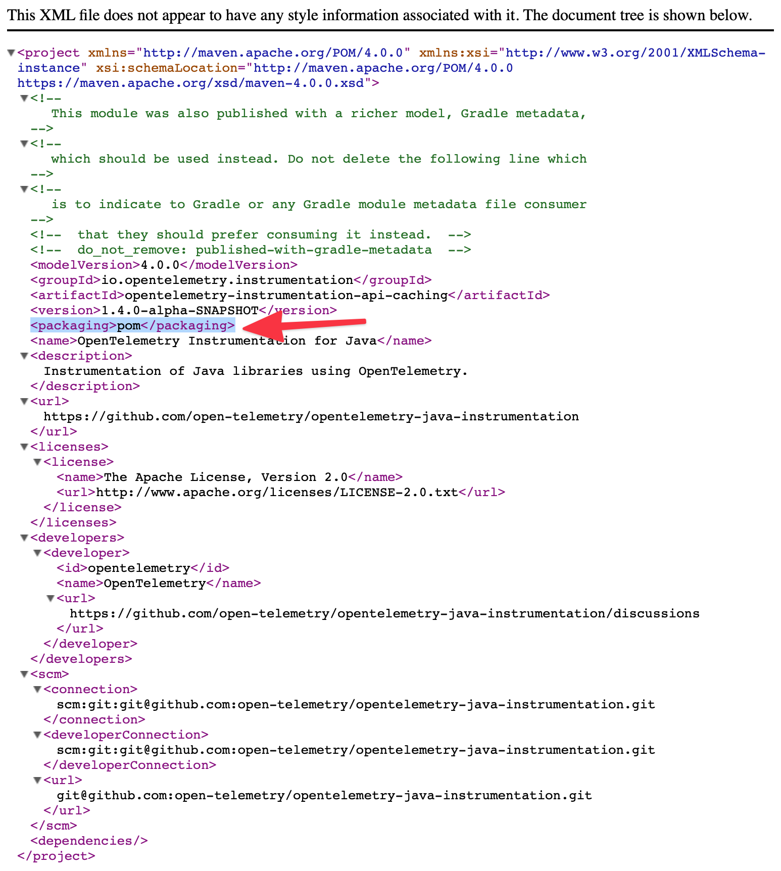 Caused by: java.lang.NoClassDefFoundError: io/opentelemetry/instrumentation/api/caching/Cache ...