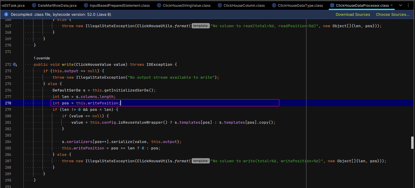 The write position of ClickHouseDataProcessor does not reset after ...