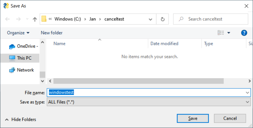[ Question] Filesaveas Howto Distinguish Between Save And Cancel · Issue 3121 · Pysimplegui