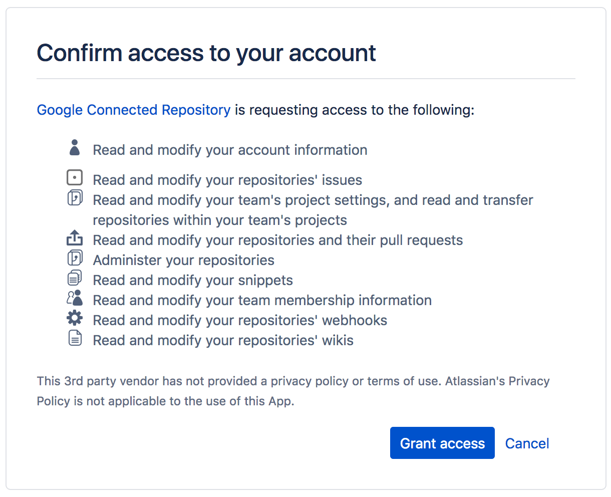 Excessive Bitbucket permissions request when creating a trigger · Issue ...