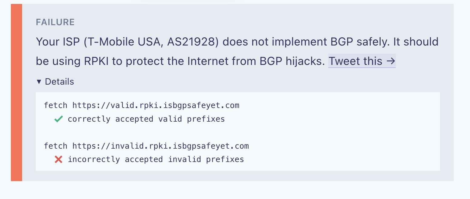 T-Mobile USA not safe · Issue #704 · cloudflare/isbgpsafeyet.com · GitHub
