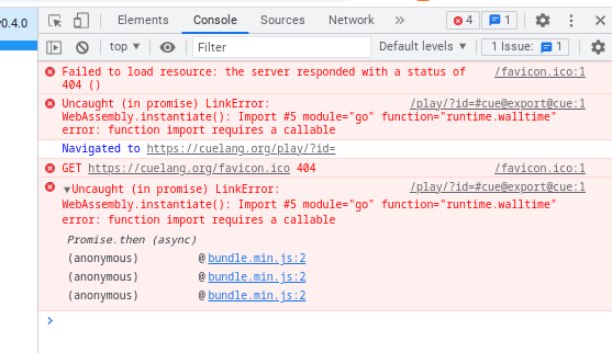 playground: WASM fails to load · Issue #1392 · cue-lang/cue · GitHub