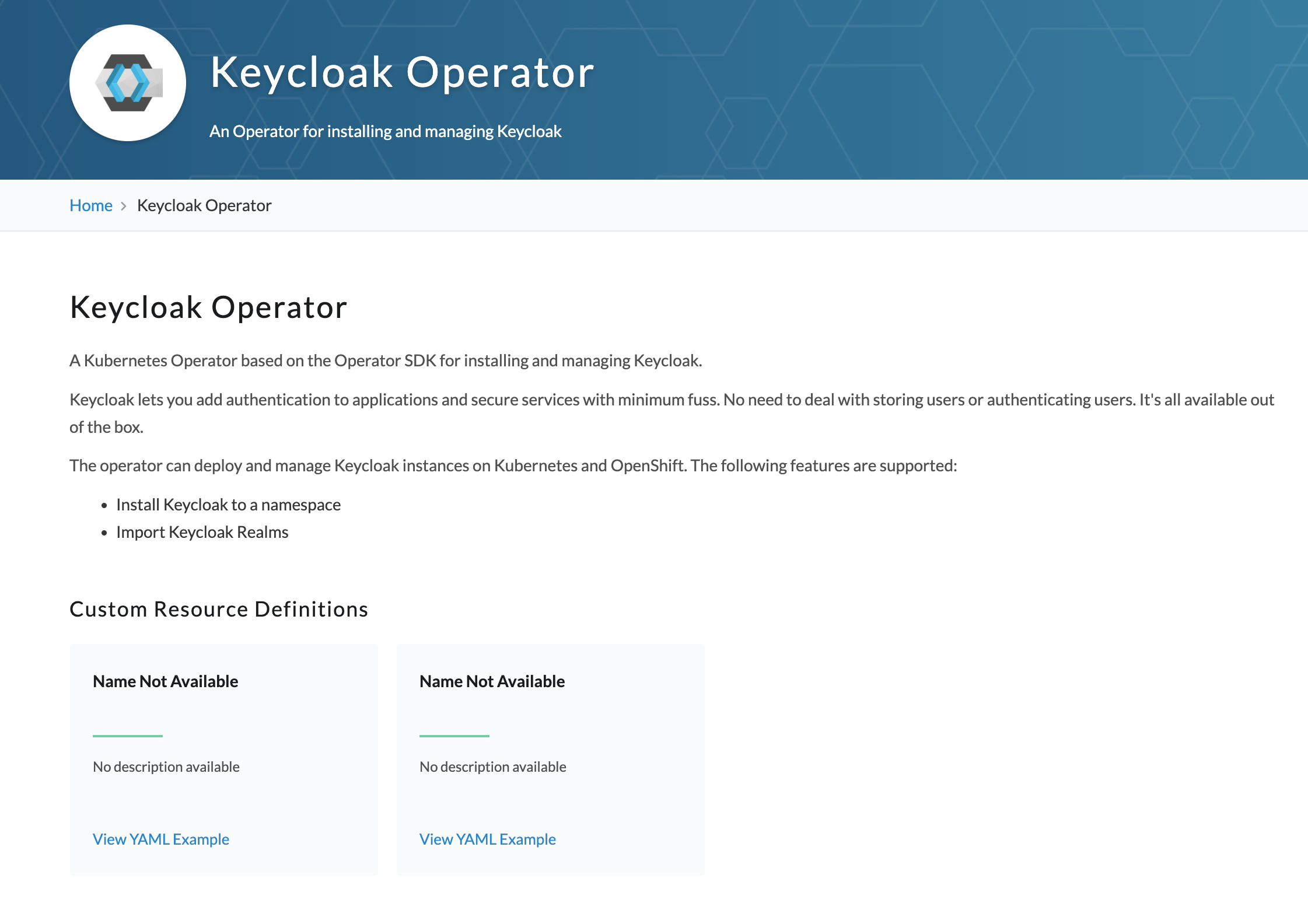 Operator is missing CRDs metadata in CSV · Issue #24984 · keycloak/keycloak · GitHub