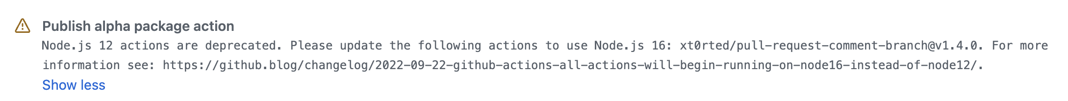 Github deprecation warning message · Issue #340 · xt0rted/pull-request ...