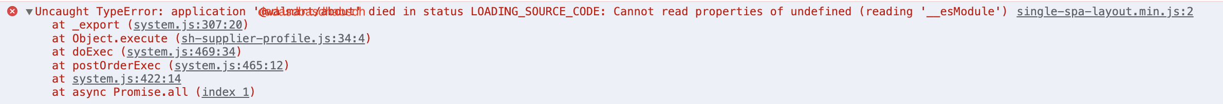 system JS chunk loading fails when webpack optimization is used for codesplit and throws error ...