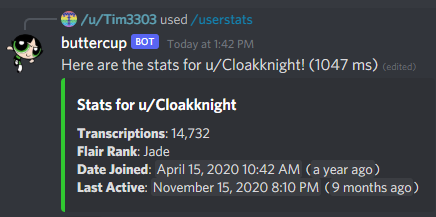 Investigate wrong last active date for `/userstats` · Issue #57 · GrafeasGroup/buttercup · GitHub