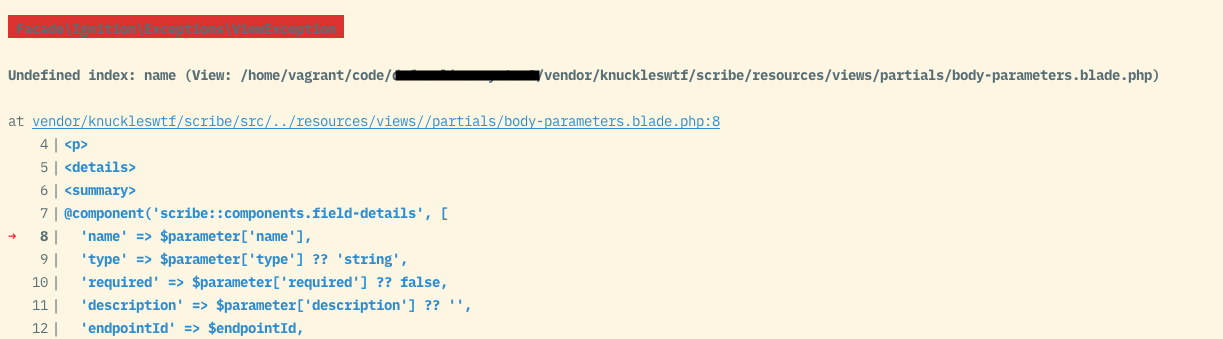 Failure to generate api documentation for nested objects · Issue #142 · knuckleswtf/scribe · GitHub
