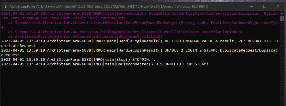 UNABLE 2 LOGIN 2 STEAM: DuplicateRequest/DuplicateRequest · Issue #2864 · JustArchiNET ...