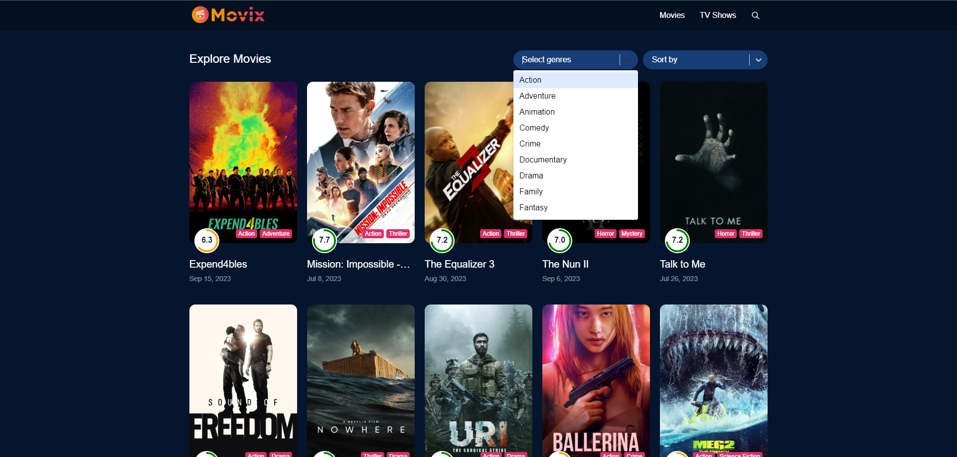 GitHub - manashinde16/Movix: Movies and Series Website