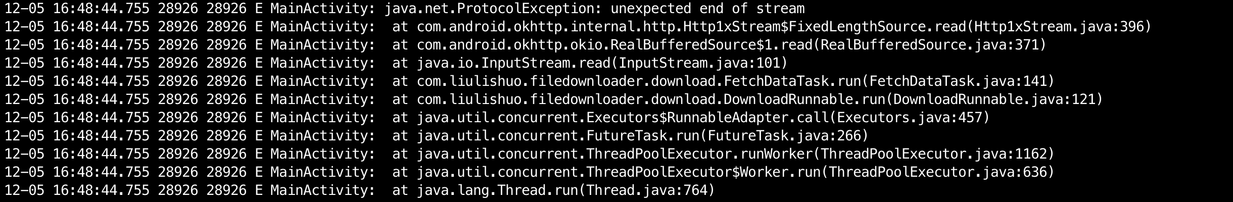 下载过程中会出现 Unexpected End Of Sream 错误,然后就暂停了 · Issue 652 · Lingochampfiledownloader · Github 0606