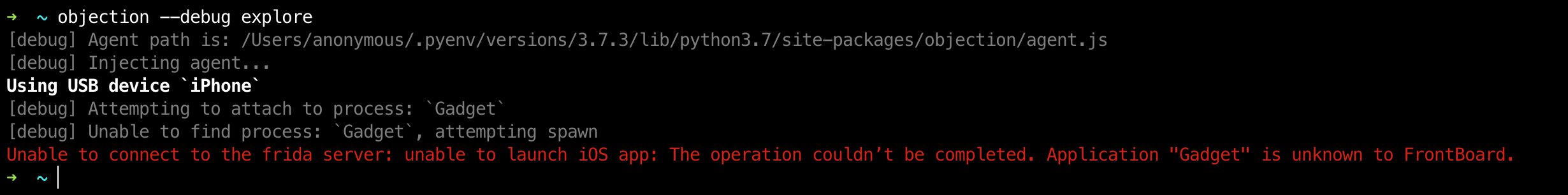 frida.InvalidOperationError: script is destroyed for iOS · Issue #273 · sensepost/objection · GitHub