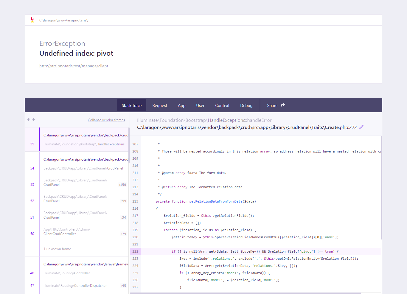 Bug Undefined Index Pivot On Modifyfield · Issue 3000 · Laravel 