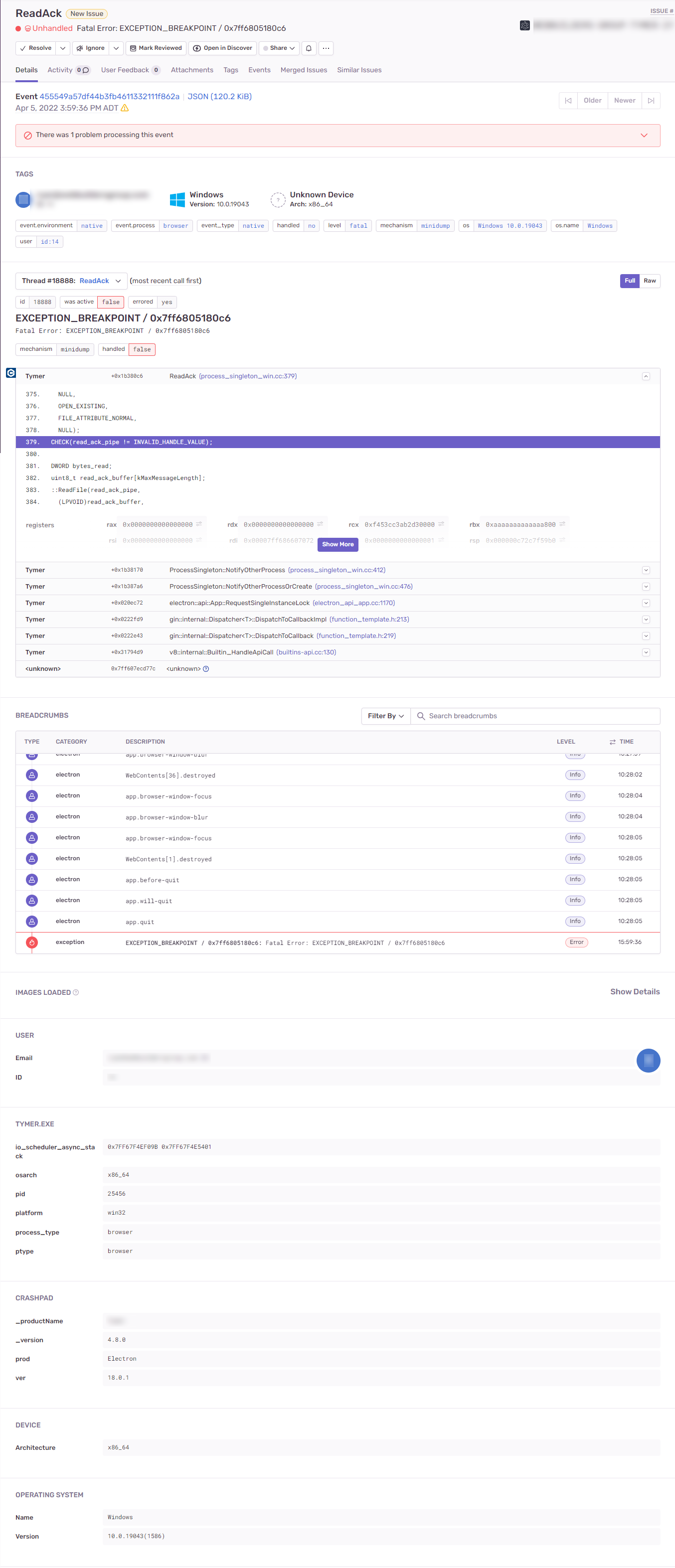 [Bug]: After v18, an app using requestSingleInstanceLock() will crash if a lower version also ...