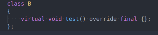 Incorrect Highlighting Of Override And Final C Modifiers If Both Are Used · Issue 511 · Jeff
