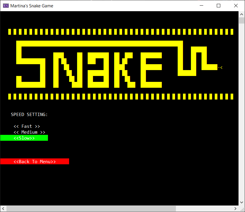 GitHub - MartinaReznickova/ConsoleSnake: The Snake: Classic arcade game ...