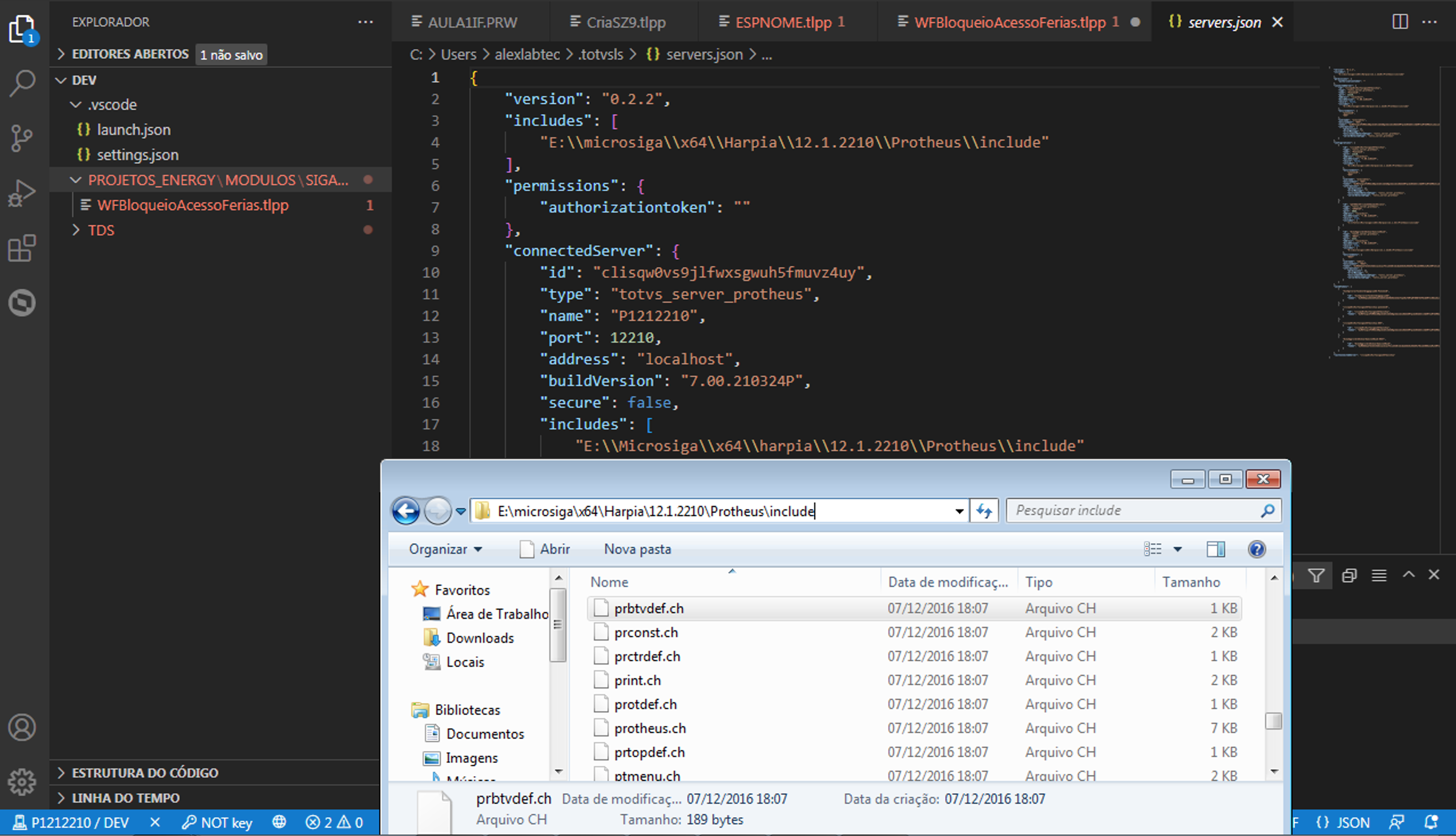 C2001 Syntax Error Linter Ln1 Col1 · Issue 1129 · Totvstds Vscode 