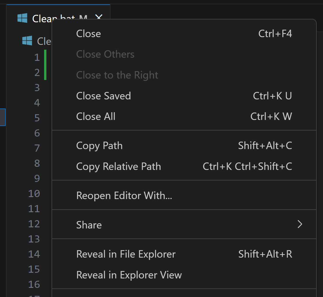 Inconsistent context menu order: Inconsistent context menu order: