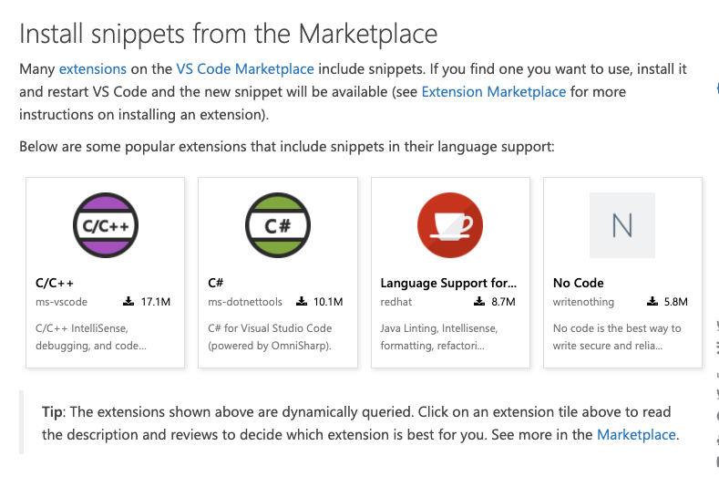 Snippets page isn't filter unpublished extensions from marketplace ...