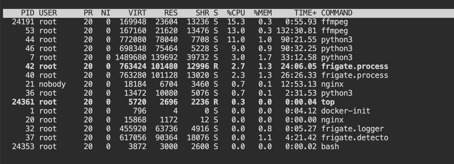 Memory usage Frigate. What I should expect and how clean up works ...