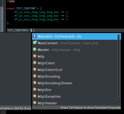 Bad suggested array key name in compile time constants · Issue #251 · eclipse-pdt/pdt · GitHub