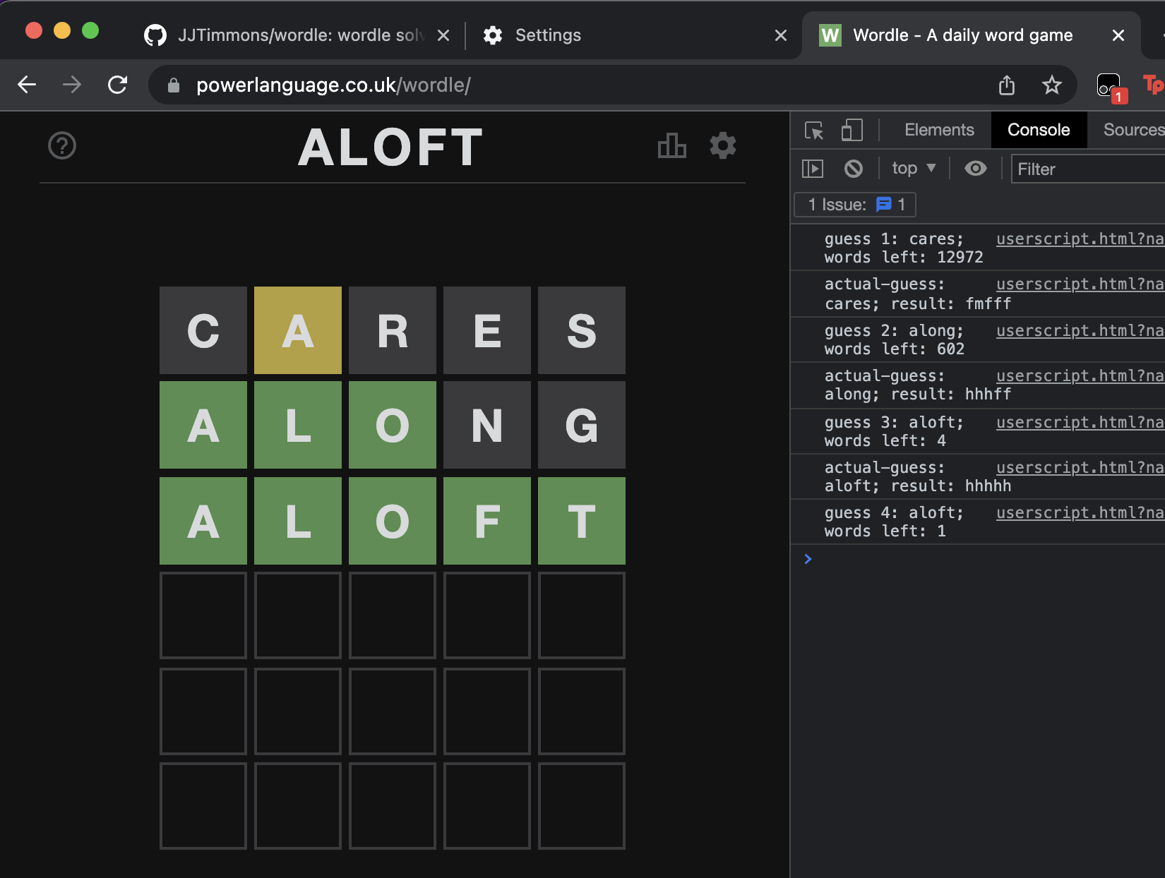 GitHub - jjti/wordle: wordle solving userscript