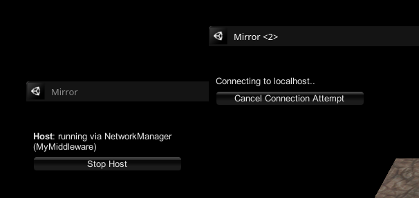 `MiddlewareTransport` doesn't connect · Issue #3067 · MirrorNetworking/Mirror · GitHub