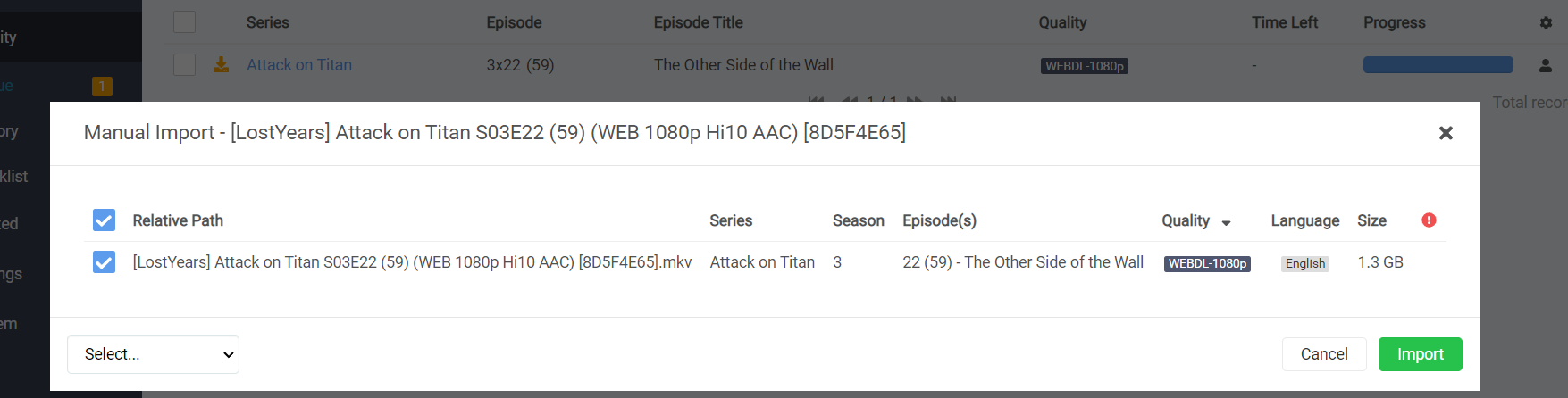 Import File - Auto Retry or Overwrite · Issue #4733 · Sonarr/Sonarr · GitHub