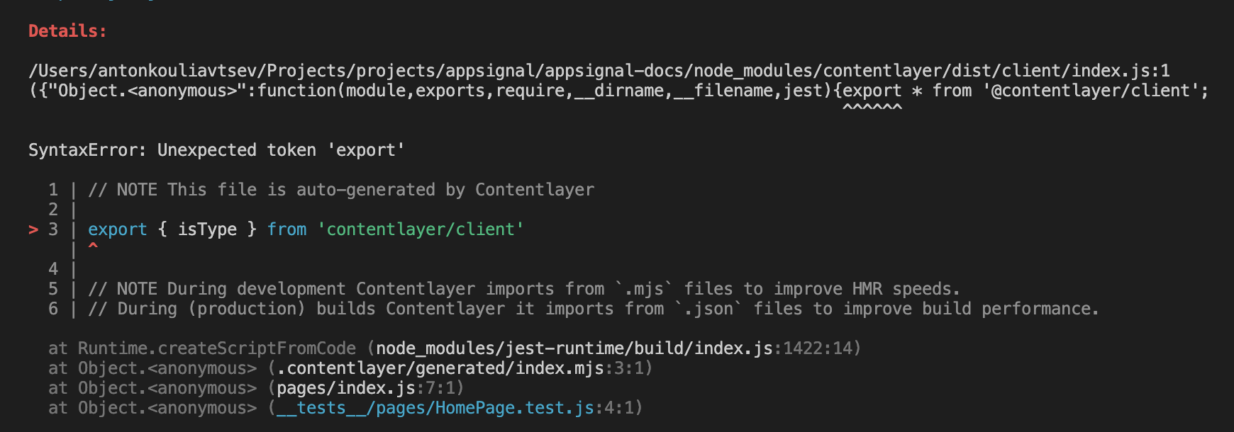 Cannot find module 'contentlayer/client' by running test with Jest ...