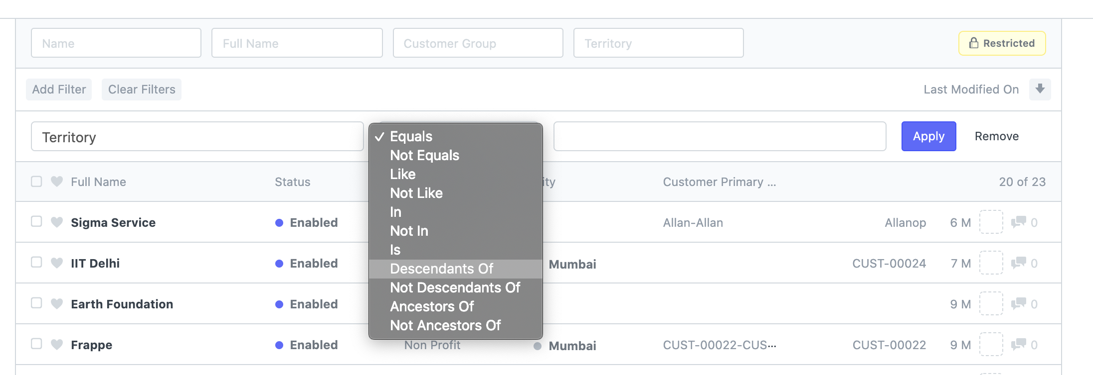 List View Filter Group Or Tree Based Filters · Issue 21363 · Frappeerpnext · Github