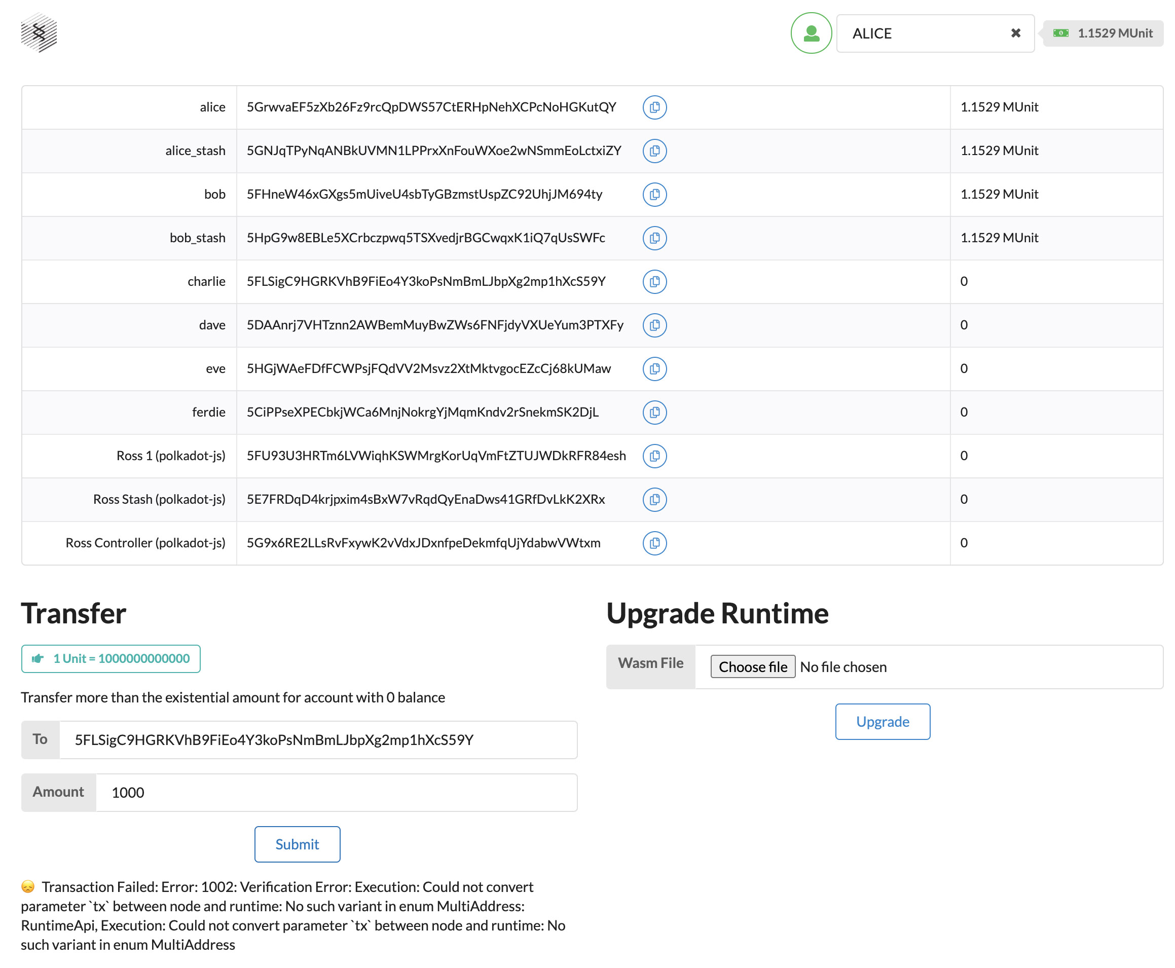 Transfer: Transaction Failed: Error: 1002: Verification Error: Execution #136 · Issue #162 ...