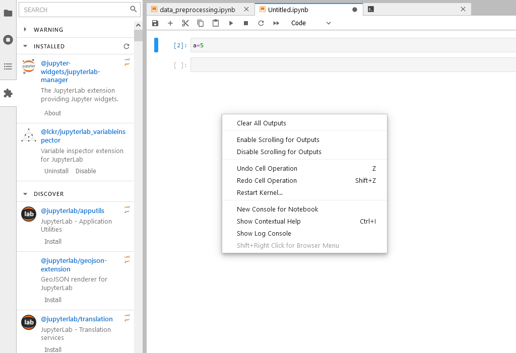 Variable Inspector Not Showing Jupyterlab 3014 · Issue 218 · Jupyterlab Contribjupyterlab 7614