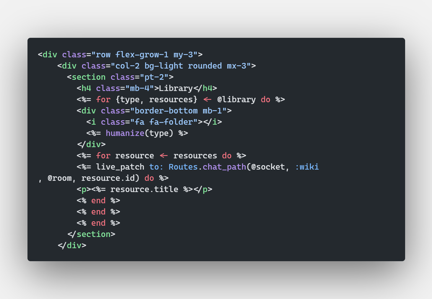 Wrong formatting of embedded elixir files (eex) · Issue #363 · HookyQR/VSCodeBeautify · GitHub
