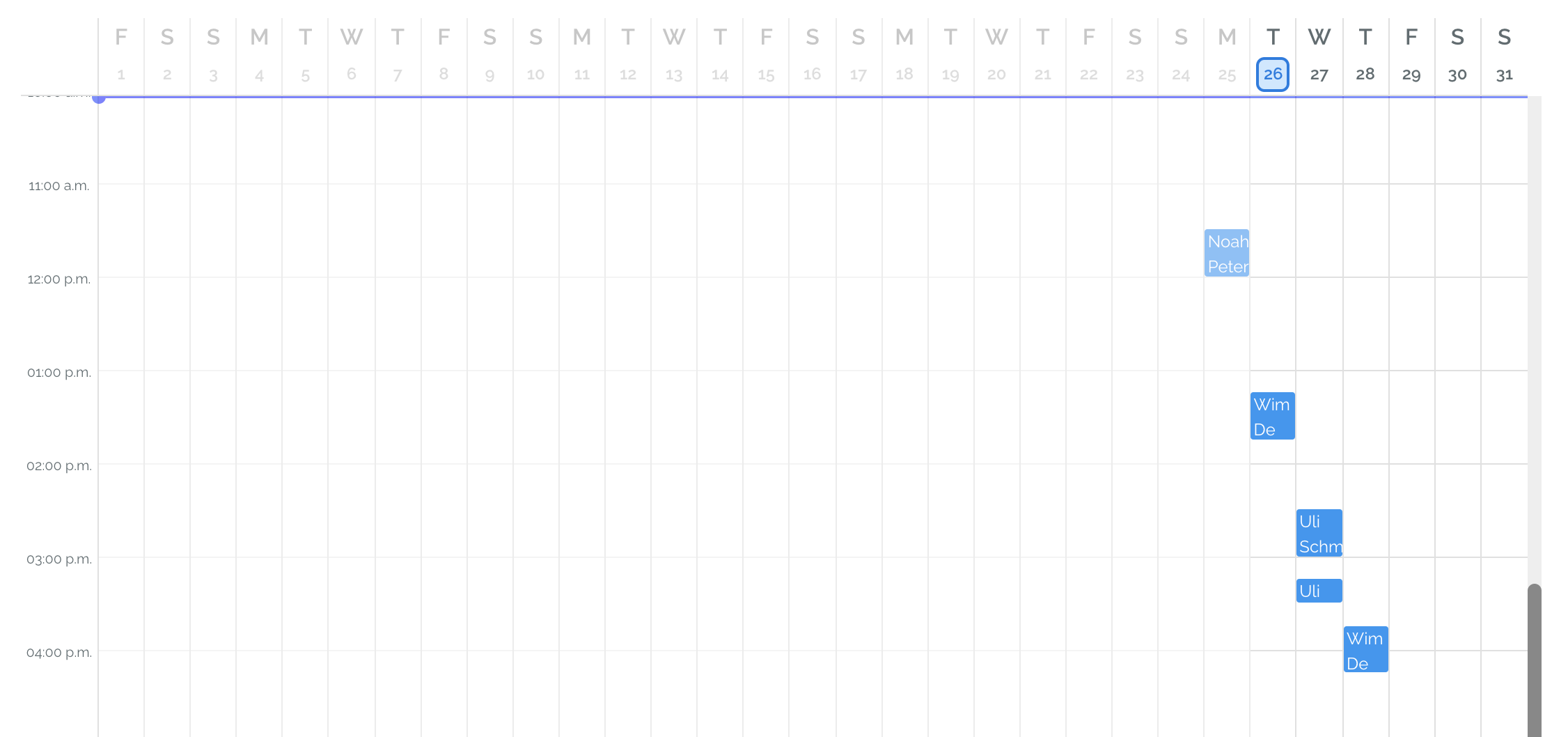 Switching between day, week and month view using calendar's view ...