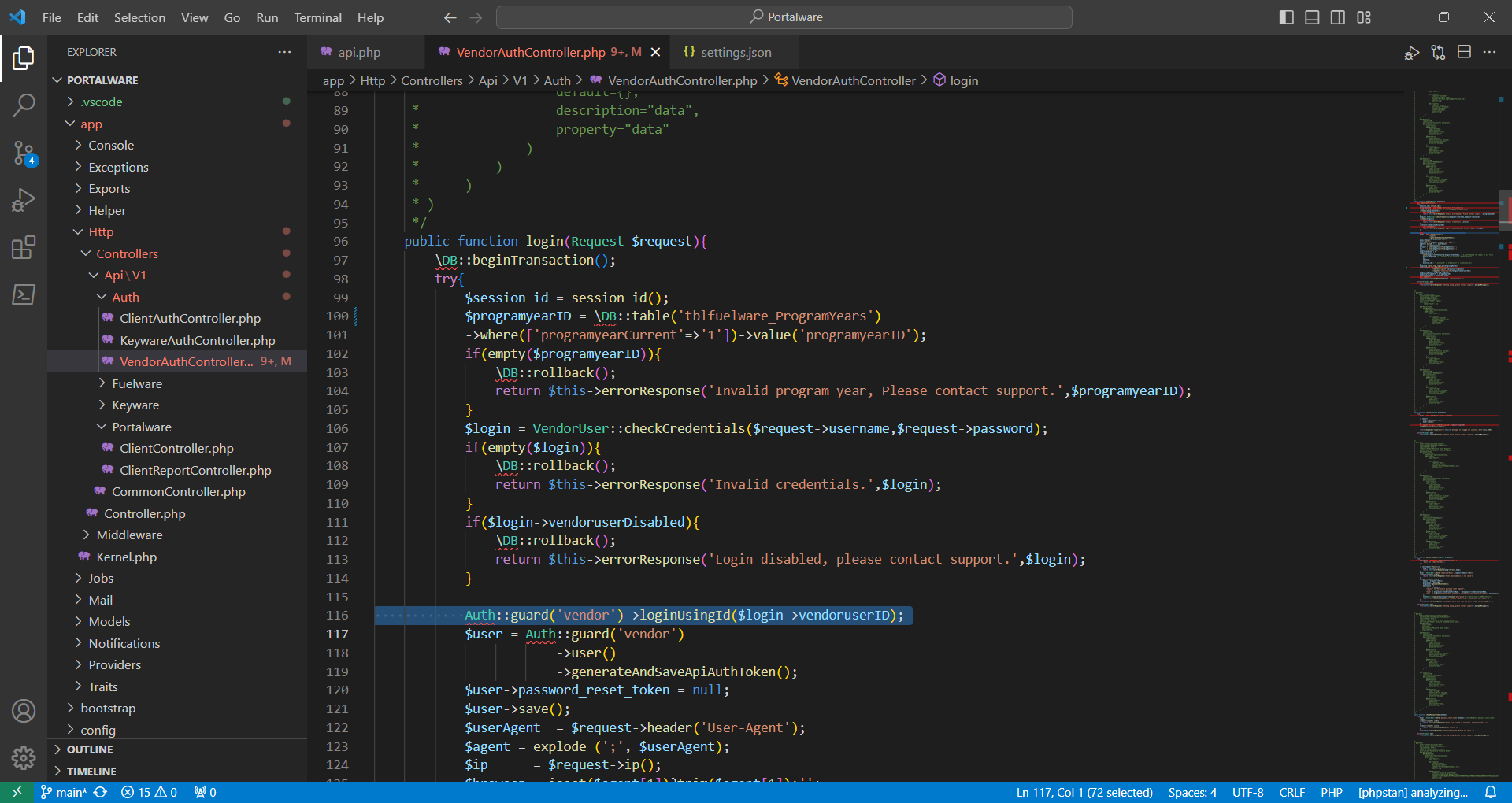 Laravel codes shows issues · Issue #196061 · microsoft/vscode · GitHub