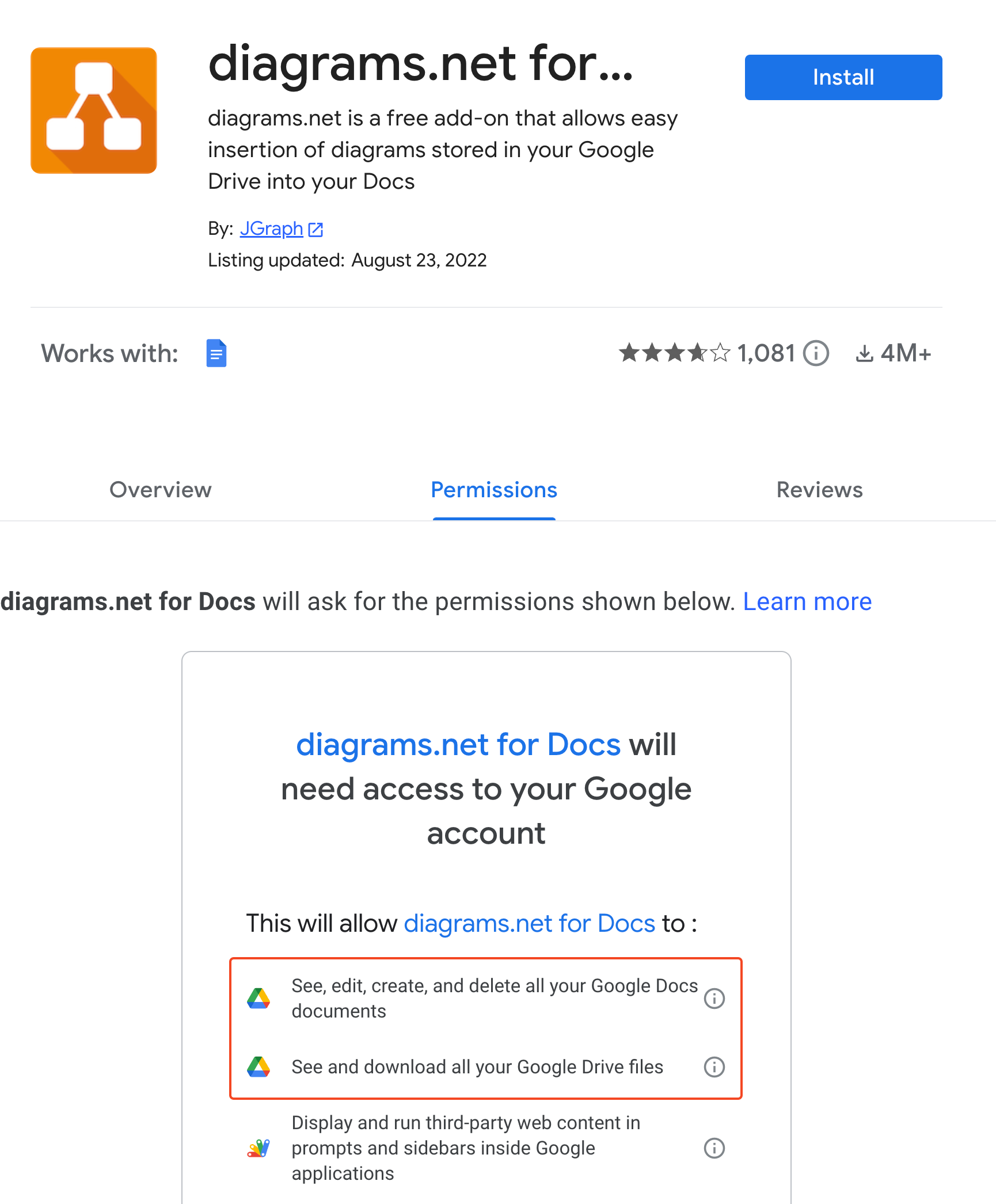 Too wide permissions in diagrams.net for Docs(google) · jgraph drawio · Discussion #3745 · GitHub