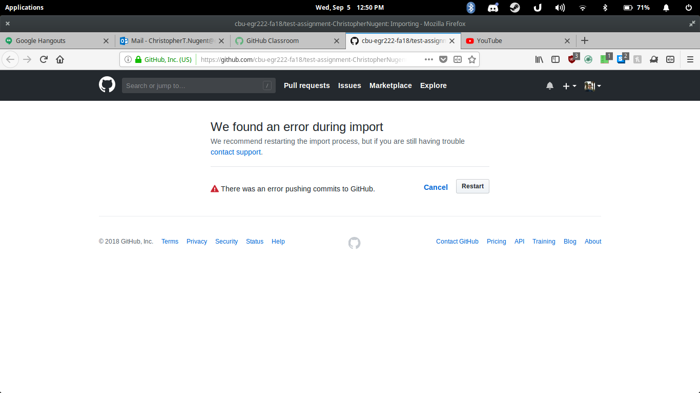 Github classroom importing repo fails · Issue #1542 · github-education-resources/classroom · GitHub
