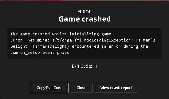 Mod Will not run on Curseforge · Issue #765 · vectorwing/FarmersDelight ...