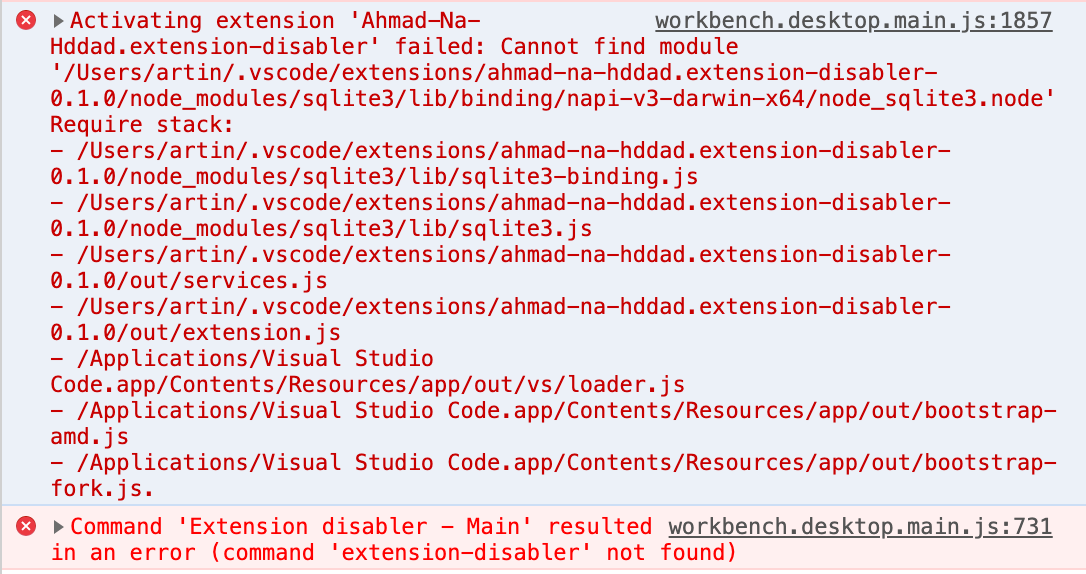 Command not found · Issue #2 · AhmadHddad/vscode-extension-disabler · GitHub