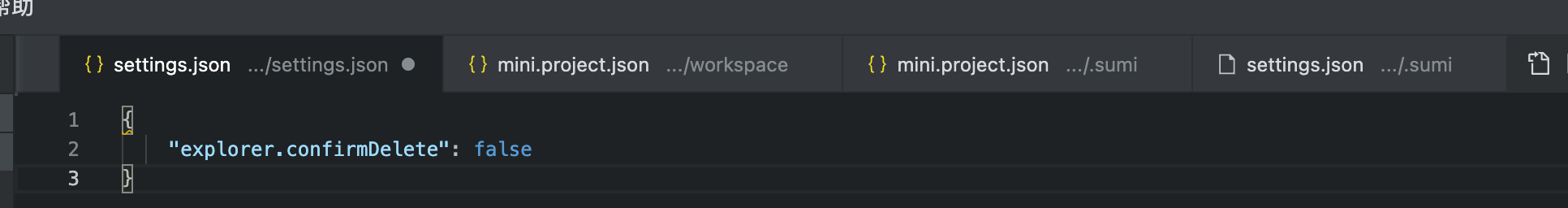 [BUG] 打开全局设置 JSON 文件 TabBar 底部没有面包屑 · Issue #905 · opensumi/core · GitHub