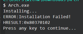 HRESULT:0x80370102 · Issue #93 · yuk7/ArchWSL · GitHub