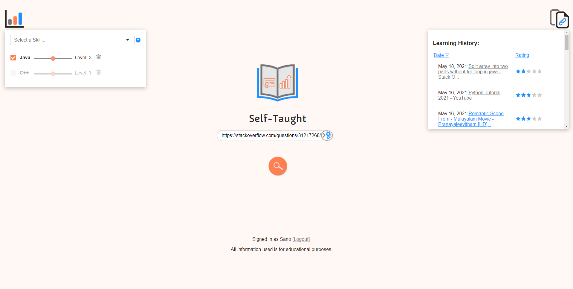 GitHub - sanodermicano/self-taught: Hassan Al-Nouri's and Noor Jaradat's Graduation Project