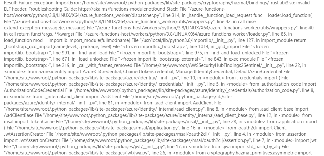 AWS Security Hub Connector invalid ELF header error · Issue #8527 · Azure/Azure-Sentinel · GitHub