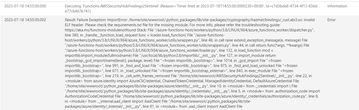 AWS Security Hub Connector invalid ELF header error · Issue #8527 · Azure/Azure-Sentinel · GitHub